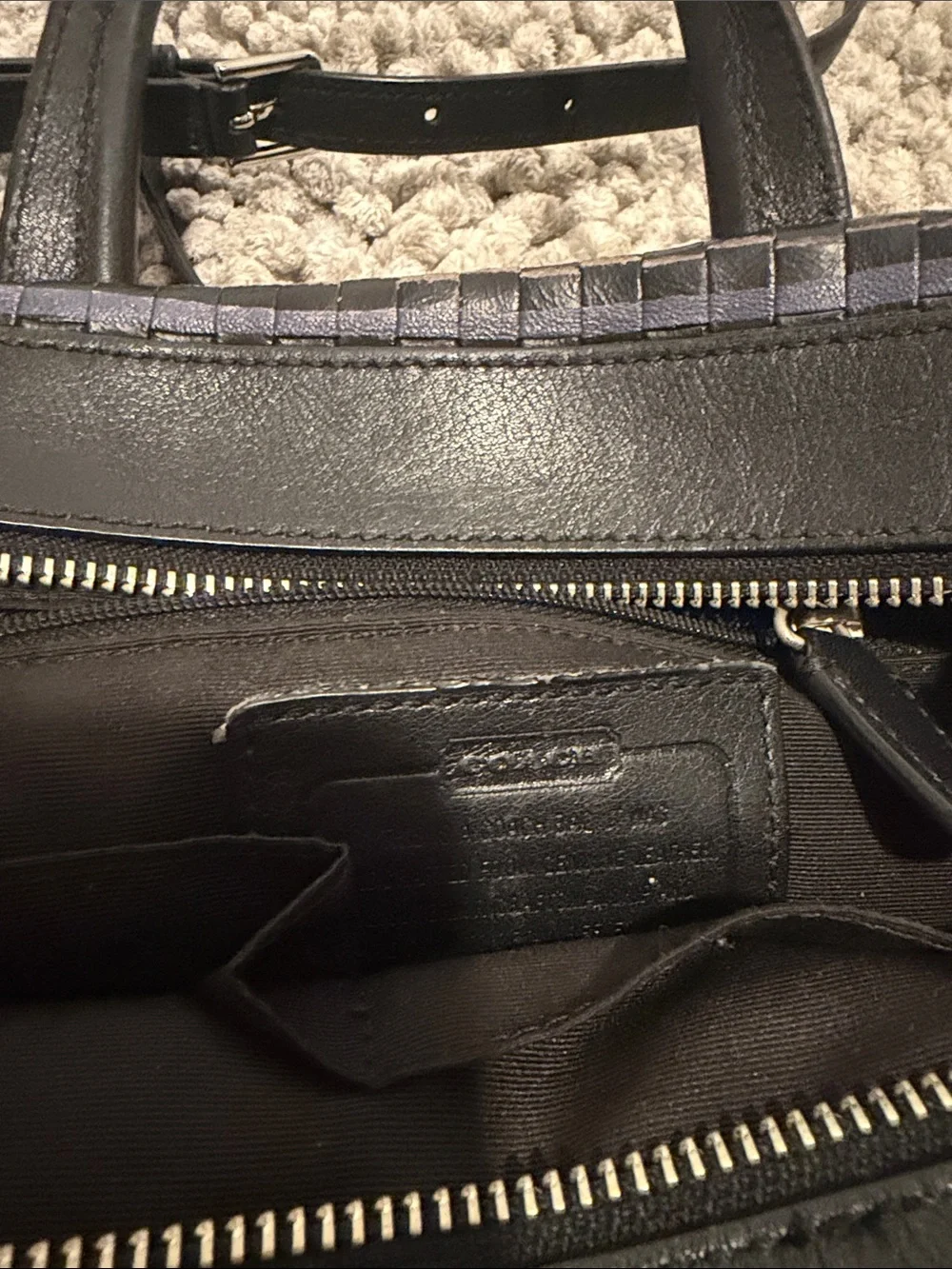 Coach | Bags | Vintage Coach Purple And Black Woven Leather Satchel Bag ...